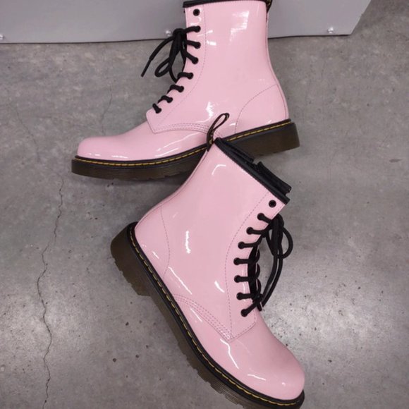 Dr. Martens | Shoes | 46 Doc Martens Pale Pink Patent Leather Lace Up ...